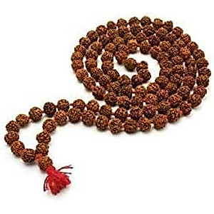 IS4A Nepali Rudraksha Mala with Certificate for Wearing and Japa Mala (5 Mukhi Mala, 108 Beads Mala).