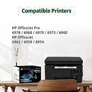JINTUM Compatible 902XL Ink Cartridges for HP 902 902XL Ink Cartridges Combo Pack for use with HP OfficeJet 6962 6958 6954 OfficeJet Pro 6978 6968 6970 6975 6960(Black, Cyan, Magenta, Yellow, 4-Pack)