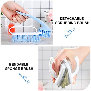 8 Pieces Hot Tub Accessories, Swimming Pool Cleaning Kit Spa Maintenance Supplies Contain Skimmer Net, Scrubbing Brush and Sponge Brush Turtle Oil Absorbing Sponge, with a Pair of Gloves