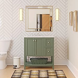 Kitchen Bath Collection 36-inch Bathroom Vanity: Engineered Carrara/Sage Green (Fully Assembled, Includes Sink, Furniture-Grade Construction, Soft-Close Hinges)
