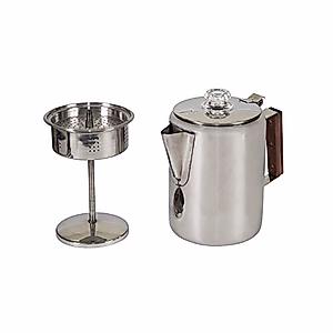 Stansport Stainless Steel Percolator Coffee Pot - 9 Cup