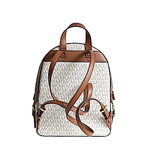 Michael Kors Abbey Jaycee Medium Backpack Vanilla Multi MK Signature