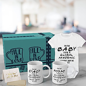 ATFUNSHOP New Parents Gifts for Couples Pregnancy Gifts for First Time Mom and Dad to Be Gifts Mom and Dad Coffee Mug with Baby Romper Est 2022 New Baby Gift Ideal for Baby Shower Gender Reveal
