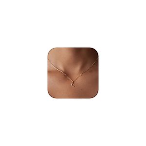 HANLI 14K Gold Plated Moon and Star Necklace for Women - Dainty Gold Jewelry for Women