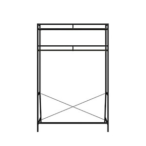 Novogratz Beverly Over-The-Bed Storage for Twin & XL Twin Beds (18.5" L x 42.83" W x 64.86" H), Espresso/Black