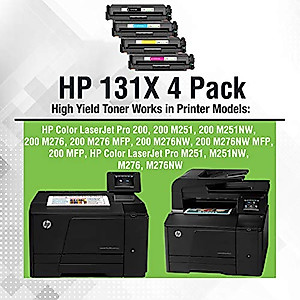 BGI Compatible Toner Cartridges Replacements for HP 131X 131A Color Laserjet Pro 200 M251 M251nw M251n M276n M276nw M276 |CF210X CF211A CF212A CF213A | 4 Pack