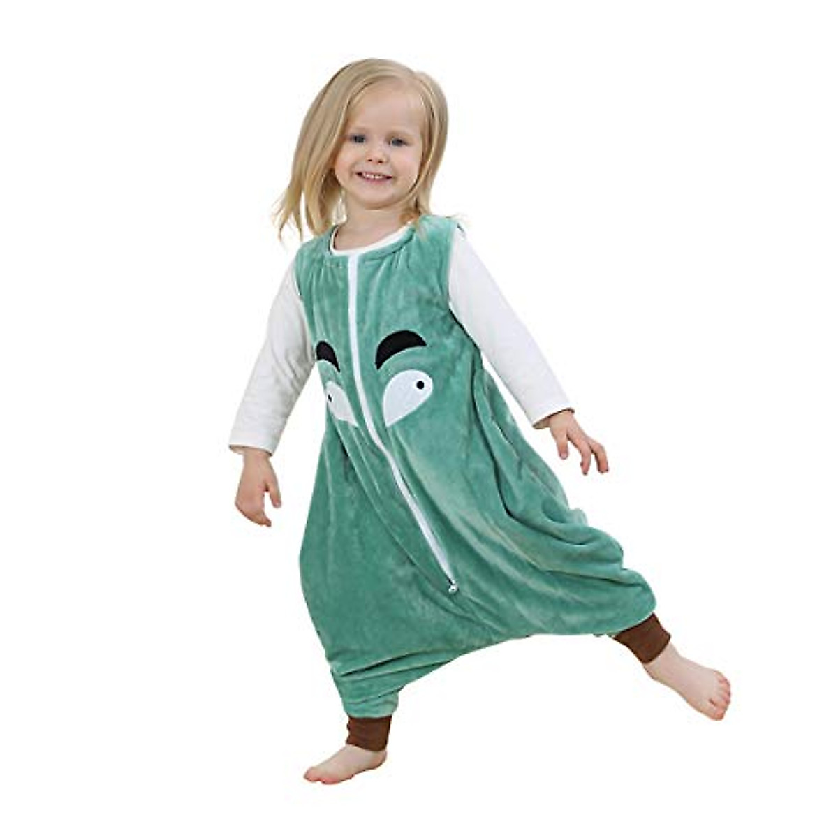 Bycc Bynn Toddler and Early Walker Sleep Fleece Sack with Feet, Baby Sleeveless Wearable Blanket Sleeping Bag (Fox, Small (1-3T))