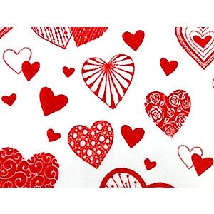 Valentine Throw Blanket: Boho Hearts with Modern Contemporary and Traditional Designed Red and White Hearts, Microfiber Fleece Velour, Accent for Couch Sofa Chair Bed or Dorm (Boho Hearts)