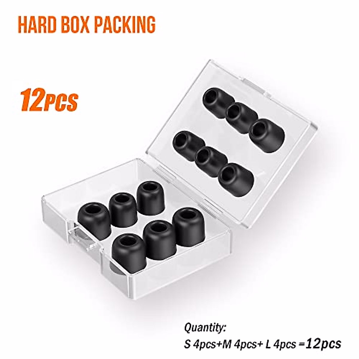 Memory Foam Ear Tips for 4.6-6.1mm Nozzle in-Ear Earphone Eartips Earpad by TENNMAK * 6 Pairs (4.9mm S/M/L)