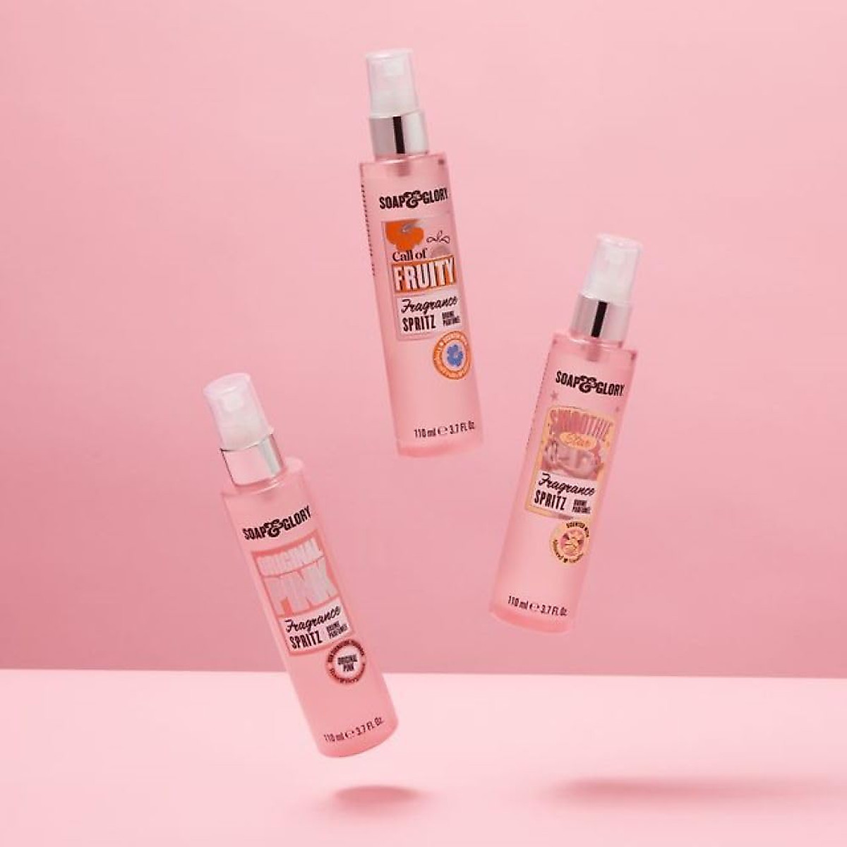 Soap & Glory Original Pink Fragrance Spritz - Lavender Oil + Rose & Citrus Bergamot Scented Body Mist Spray for Women (110ml)
