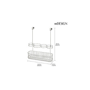 mDesign Metal Bathroom Storage Tool Organizer Accessory Basket Tray - Hang Over Cabinet Door - Storage for Hair Dryer, Straightener, Curling Iron & Hair Styling Products - Concerto Collection - Satin