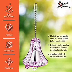 Sweet Feet and Beak Large Indestructibell - Perfect Cage Toy for Large Birds - Safe, Non-Toxic, Unbreakable, Easy to Install Bird Proof Cage Accessories