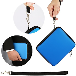 GPCT Nintendo 2DS Hard Shell EVA Carry Case Cover Bag. Protects Against Bumps/Drops/Dust/Dirt/Scratches. Protective Travel Storage Cover Pouch W/ 8 Game Holders, Double Zipper Zip Pocket- Blue
