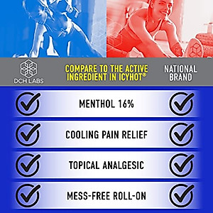 DCH Labs Cool & Heat Roll-On Pain Relief for Arthritis, Backaches, Muscle Strains, and Sprains - 2.5 oz (3-Pack)