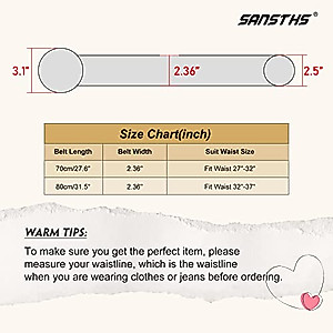 SANSTHS Women Wide Elastic Belt with Gold Buckle for Dress Stretchy Vintage Waist Black Belt, S