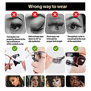 Dual Magnetic Eyelashes without Eyeliner or Glue Needed, Reusable Magnetic Eyelash Natural Look, False Eyelashes Magnetic, 4Pair Soft 3D Magnetic Lashes Kit with Applicator for Womens Easy to Wear
