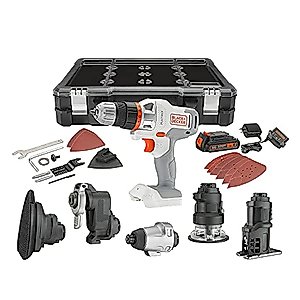 BLACK+DECKER 20V MAX MATRIX Cordless Combo Kit, 6-Tool, White and Orange (BDCDMT1206KITWC)