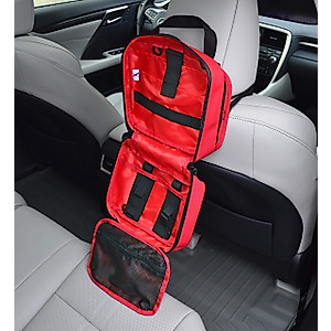 Lightning X Rip-Away Officer's Patrol Tactical Gunshot & Trauma IFAK Kit w/Headrest Mount - RED