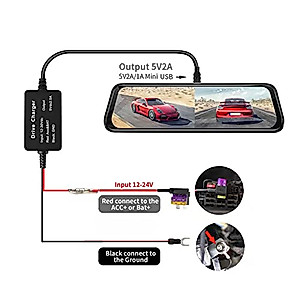 Dashcam Hardwiring Kit, Mirror Cam Hard Wire Kit Flexible for Radar Detector