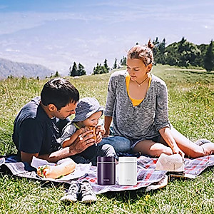 FEWOO Soup Thermos,Food Container for Hot Cold Food, Vacuum Insulated Stainless Steel Lunch Box for Kids Adult,Leak Proof Food Jar for School Office Picnic Travel Outdoors (White 13.5oz)