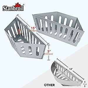Stanbroil Charcoal Grill Basket Holders - Set of 2 Stainless Steel BBQ Grilling Accessories Replacement for Weber 22" and 26" Charcoal Grills