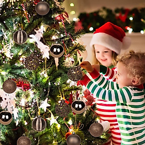 30PCS 2.36" Christmas Ball Ornaments Shatterproof Brown Christmas Tree Decorations Xmas Tree Balls Halloween Ornaments Décor