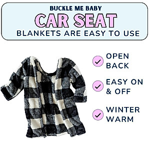 Buckle Me Baby Car Seat Blanket - Wearable Car Seat Blankets for Babies - Carseat Blanket Made from Cozy Warm Sherpa for Winter and Fall - Cover, Poncho, Jacket Alternative for Kids and Babies