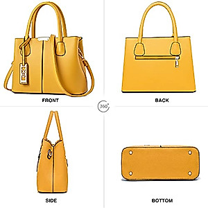 CHICAROUSAL Purses and Handbags for Women Leather Crossbody Bags Women's Tote Shoulder Bag (Yellow)