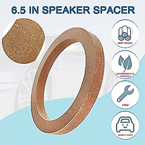 AICARS Universal 6.5 Speaker Spacer: 2×6.5 Speaker Spacer Wooden MDF Speaker Rings for Cars/Boats/Trucks/RV