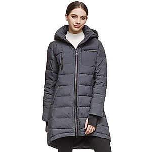 Orolay Women's Down Jacket Coat Mid-Length Darkgrey M