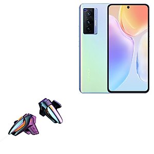BoxWave Gaming Gear Compatible with vivo X70 (Gaming Gear by BoxWave) - Touchscreen QuickTrigger, Trigger Buttons Quick Gaming Mobile FPS for vivo X70 - Jet Black