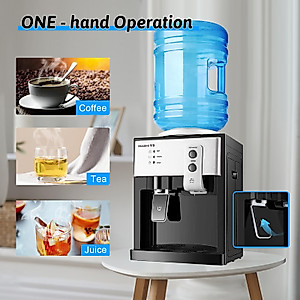 Top Loading Water Cooler Dispenser, 5 Gallon Water Dispenser w/ 3 Temperature Setting, Hot & Cold Water Dispenser for Home, Office & Dormitory (White)