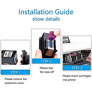 KCMYTONER Remanufactured 65 High Yield Ink Cartridge Replacement for HP 65XL 65 XL N9K04AN Compatible with DESKJET 2634 2655 Envy 5000 5055 AMP 100 120 125 130 Printer (Black, 1 Pack)