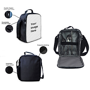 Howilath Pug Dog in Jeans Pocket 3 PCS Canvas Daypack Casual School Bag for Girls, Kids 17 Inch Backpack Set Teen Boys Shoulder School Bags Insulated Lunchbox with Pencil Case