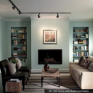 WAC Lighting H Track 8FT Single Circuit Field Cuttable 120V Track for H Style 3-Wire Track Fixtures with 2 Endcaps in White