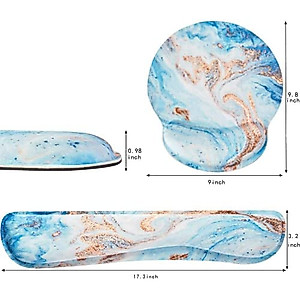 Hiyong Memory Foam Mouse Pad and Keyboard Pad Set - Lightweight for Easy Typing & Pain Relief - Ergonomic for Laptop, Desktop, Game, Office