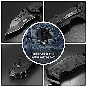 dpnao DP-10 Folding knife Portable Pocket Escape Emergency Survival Glass Breaker Reversible Clip Good for Camping