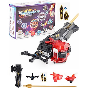 Desamvap Bey Battling Tops Burst Power Custom Sword Launcher, Bey Launcher LR Left Right Spin DB Layer System B-200 Xiphoid Xcalibur Compatible with All Bey Burst Series (Black)