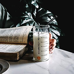 ALINK Glass Smoothie Straws, Reusable Clear Bent 9 in X 10 mm Drinking Straws, Set of 4 with Cleaning Brush