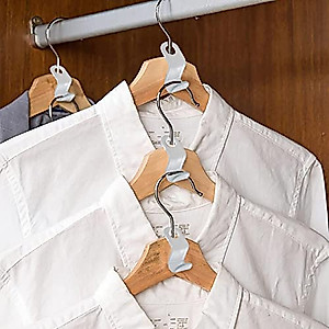 FMHXG 30pcs Clothes Hanger Connector Hooks Mini Cascading Hanger Hooks Transparent Easy Hook Closet Organizer Storage Rack Holder