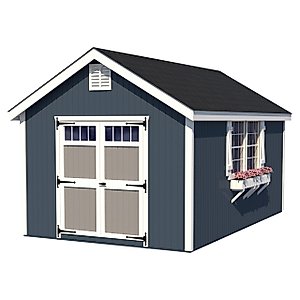 Little Cottage Co. 8x16 Colonial Williamsburg Shed with Floor, Wood Do-It-Yourself Precut Kit, Outdoor Storage for Backyard, Garden, Lawn