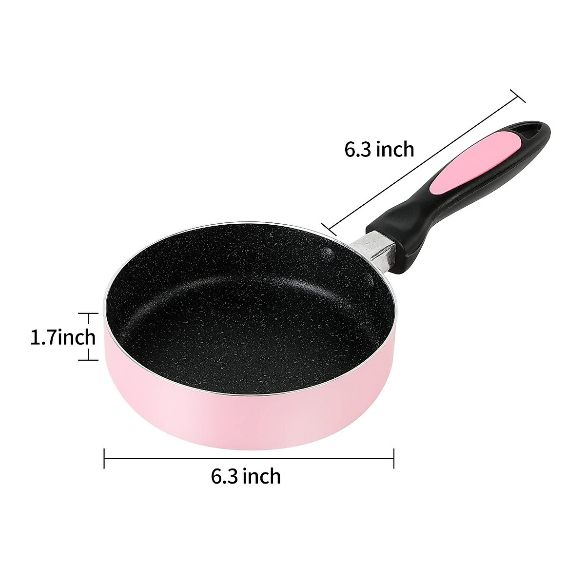 RATWIA Nonstick Frying Pan,Mini Egg and Omelet Pan-6 Inch, Induction Skillet Stone Coating Multipurpose Pan,PFOA Free,Pink