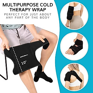 BraceAbility Ice Pack for Knee - Cold and Hot Therapy Compression Gel Wrap Brace for Men and Women's Post-Surgery Support, Kneecap Swelling, Torn Meniscus, Tendonitis, OA Pain Relief (One Size)