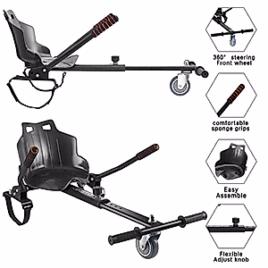mingto Hoverboard Seat Attachment Go Kart Accessories Adjustable Frame HoverKart for 6.5" 8" 10" into Self Balancing Scooter - Ideal for Kids&Adults