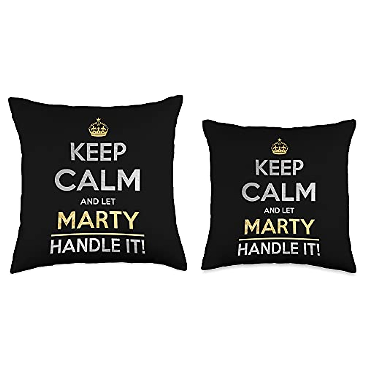 Name Gifts By Qnz Keep Calm and Let Marty Handle It Throw Pillow, 16x16, Multicolor