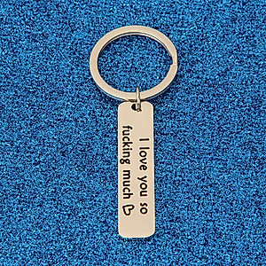 WUSUANED Couples Keychain I Love You So Fucking Much Valentine's Day Jewelry Boyfriend Girlfriend Gift (I love you so fucking much)