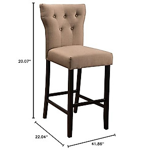 Christopher Knight Home Danar Fabric Counterstool, 2-Pcs Set, Mocha