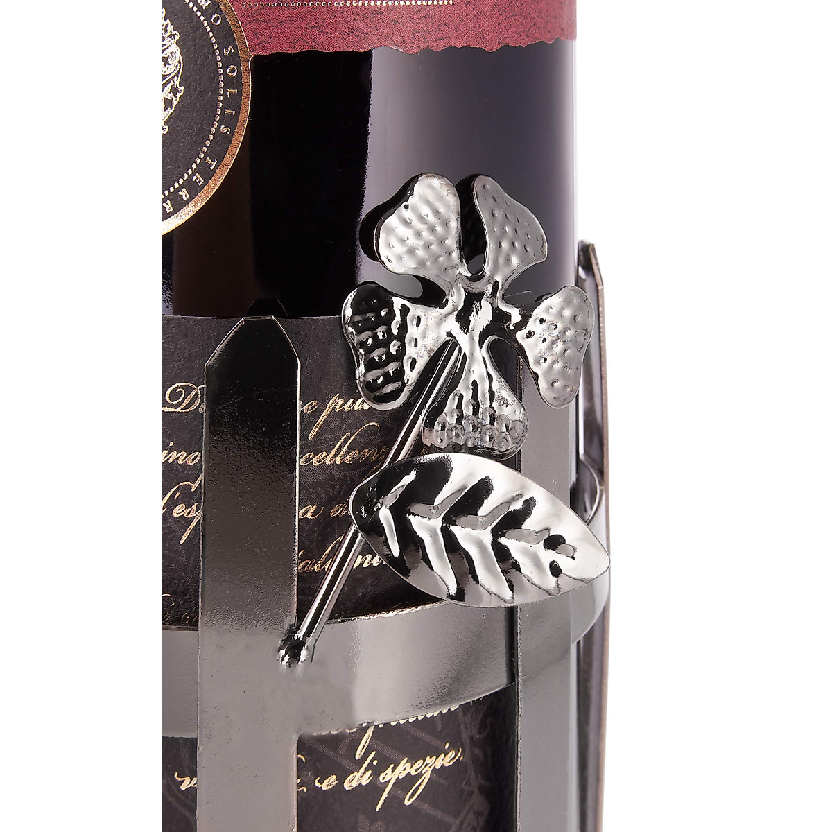 BRUBAKER Bottle Holder Wine - Couple with Dog - Decoration Object Metal - Bottle Stand with Greeting Card