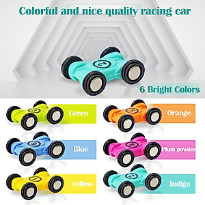 Toddler Toys Wooden Race Track Car Ramp Toys Vehicle Set with 6 Mini Cars & 5 Ramps Educational Cars Toys for 3+ Years Old Ramp Racer Toy Montessori Toys Craft Gift for Toddlers Boys and Girls