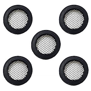 LiXiongBao 5 Pieces Seal O Ring Hose Gasket Filter Net Shower Head Stainless Steel Gasket Rubber Washer with 40 Mesh for 1/2 Inch Shower Hose Heads,Pump, Hose, Garden Hose, Gun, Wand and Lance